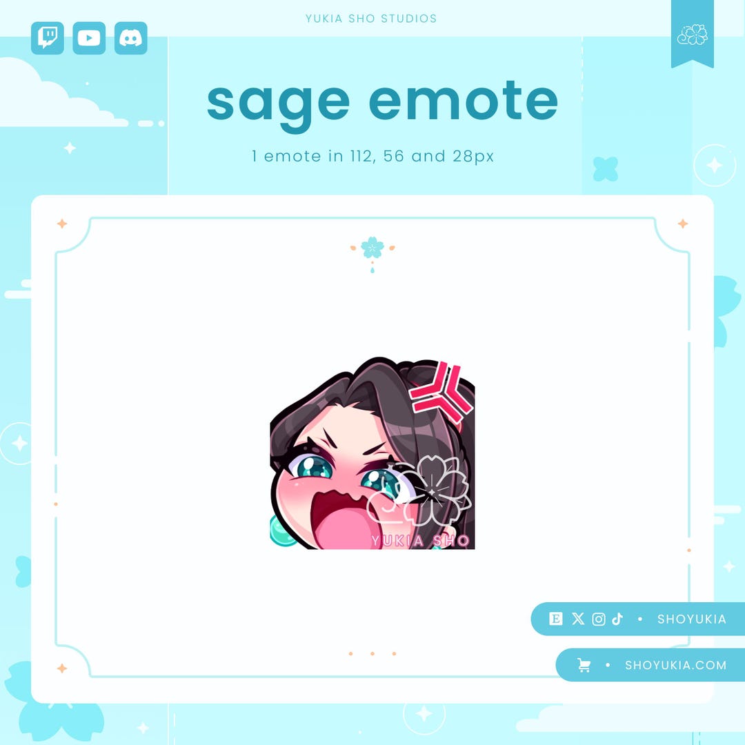 Sage Ree Twitch Emote | Streamer Emotes | Cute Emotes | Twitch Graphics ...