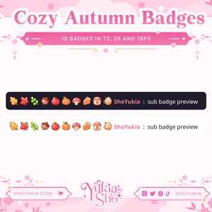 Cozy Autumn Sub Badges for Twitch/youtube/discord Bit Badges Twitch Sub Badges Stream Badges ...