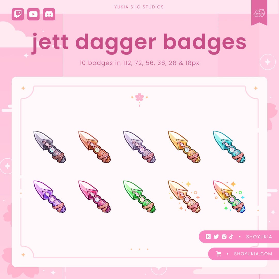 Jett Dagger Twitch Sub Badges | Bit Badges & Channel Points for Discord ...