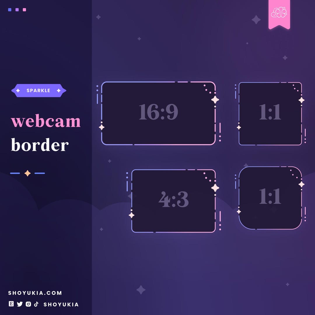 Sparkle Webcam Border (dusk) | Cute Aesthetic Webcam Frame for Twitch ...