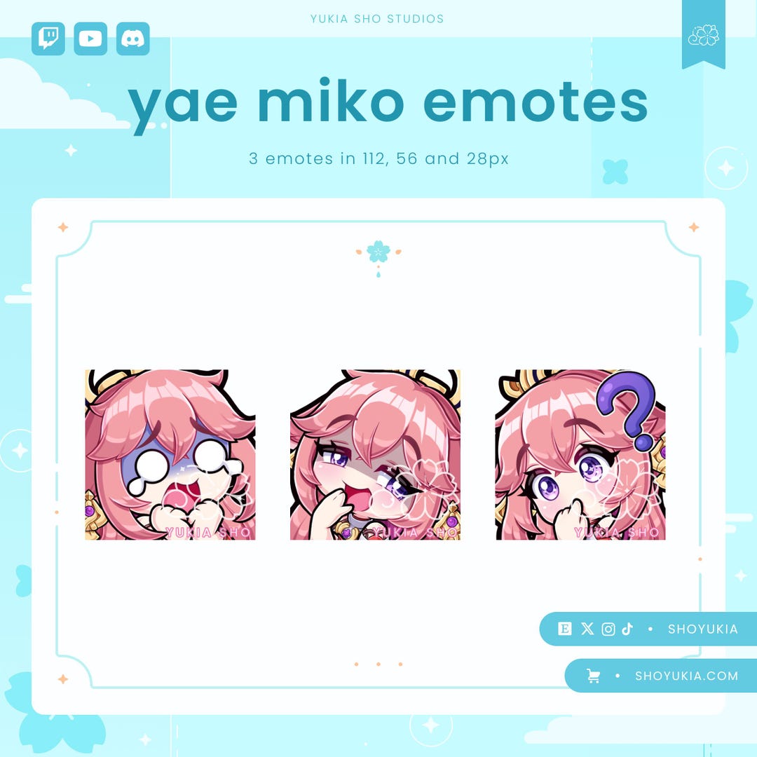 Buy Yae Miko Twitch Emote Pack | Genshin Impact Emotes for Streams ...