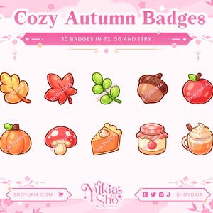 Cozy Autumn Sub Badges for Twitch/youtube/discord Bit Badges Twitch Sub Badges Stream Badges ...