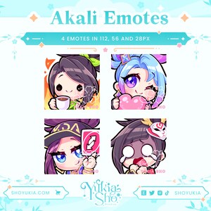 Akali Twitch Emote Pack Streamer Emotes Discord Emotes Stream Graphics ...