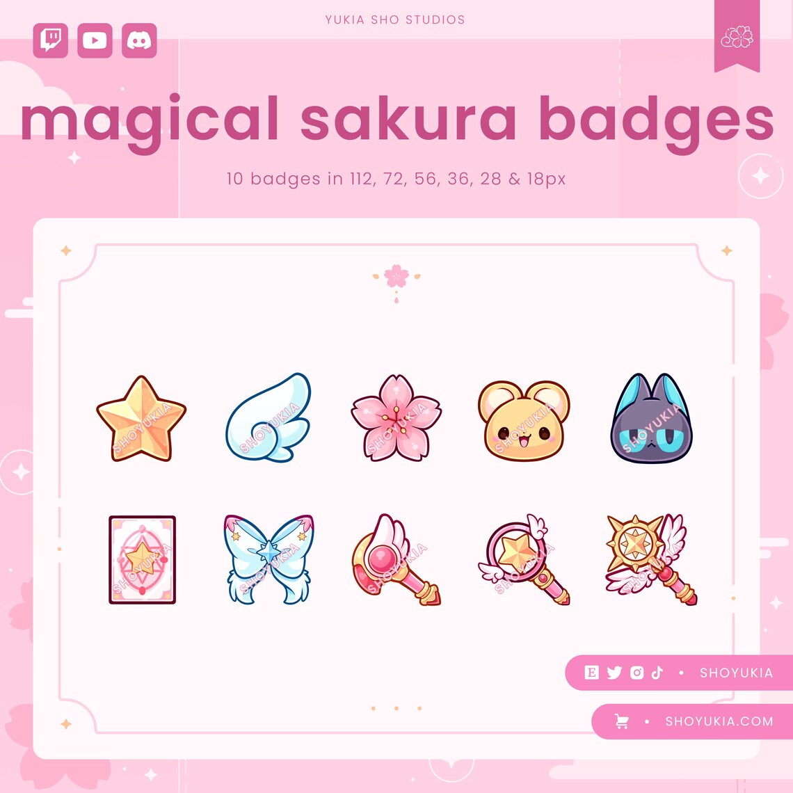 Twitch Sub Badges : Magical Girl Sakura | Bit Badges, Channel Point ...