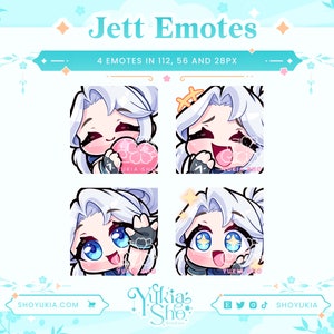 Jett Twitch Emote Pack | Streamer Emotes | Cute Emotes | Discord Emotes ...