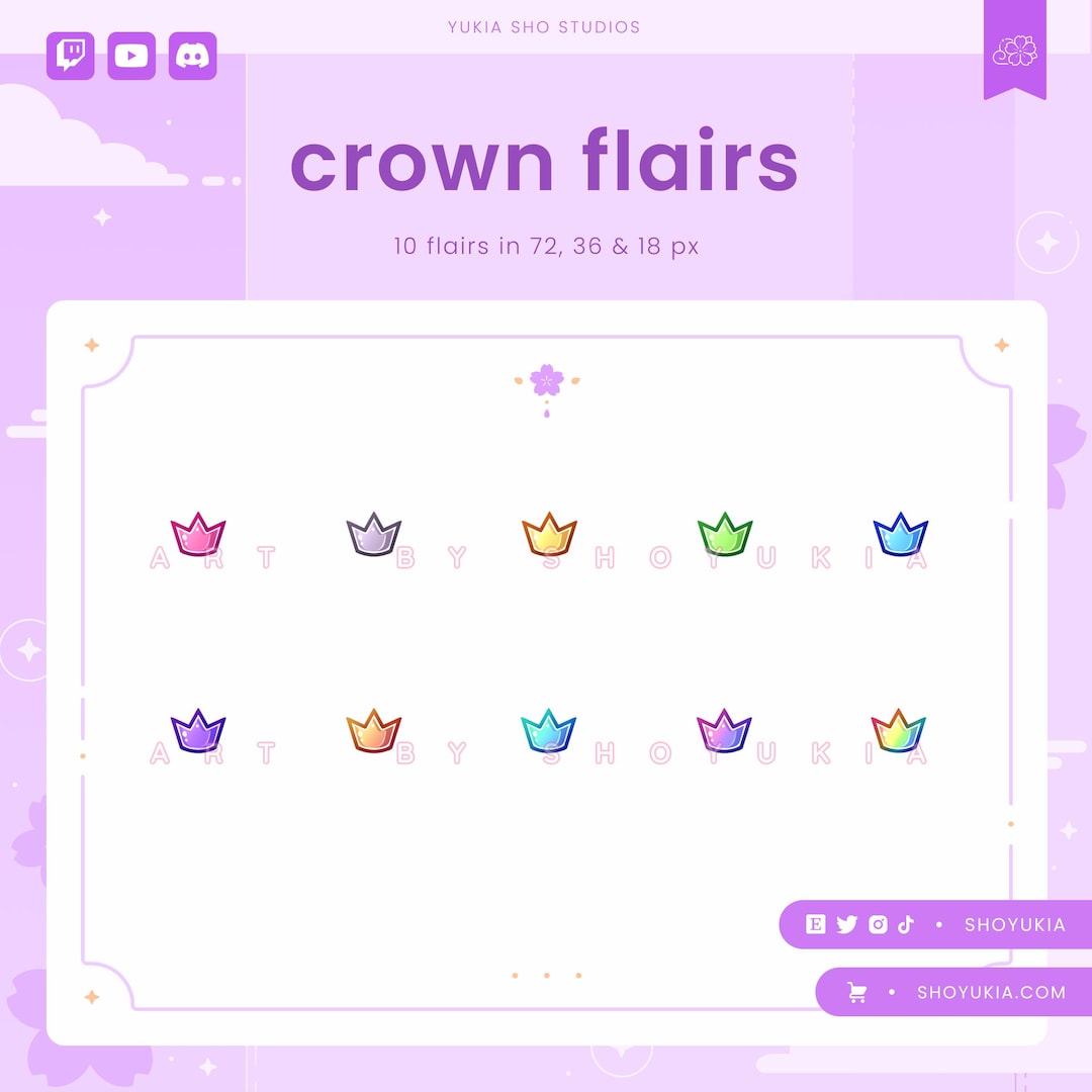 Crown (centered)twitch Badge Flair | Tiered Sub Icons for Streamers - Etsy