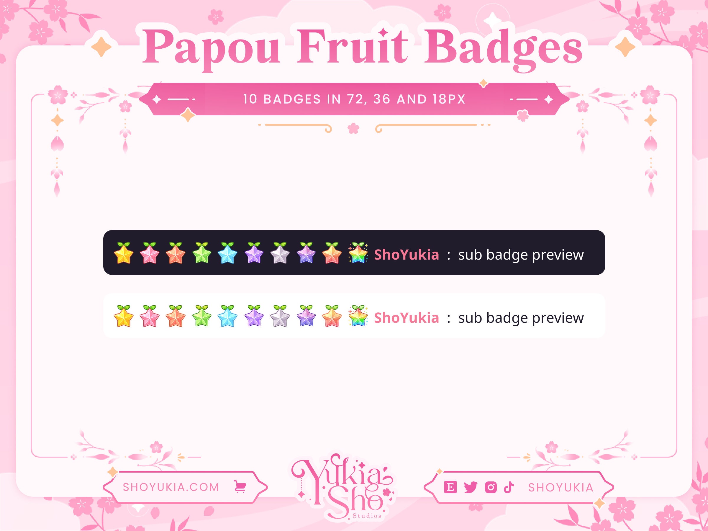 KH Papou Fruit Sub Badges for Twitch/youtube/discord Bit - Etsy