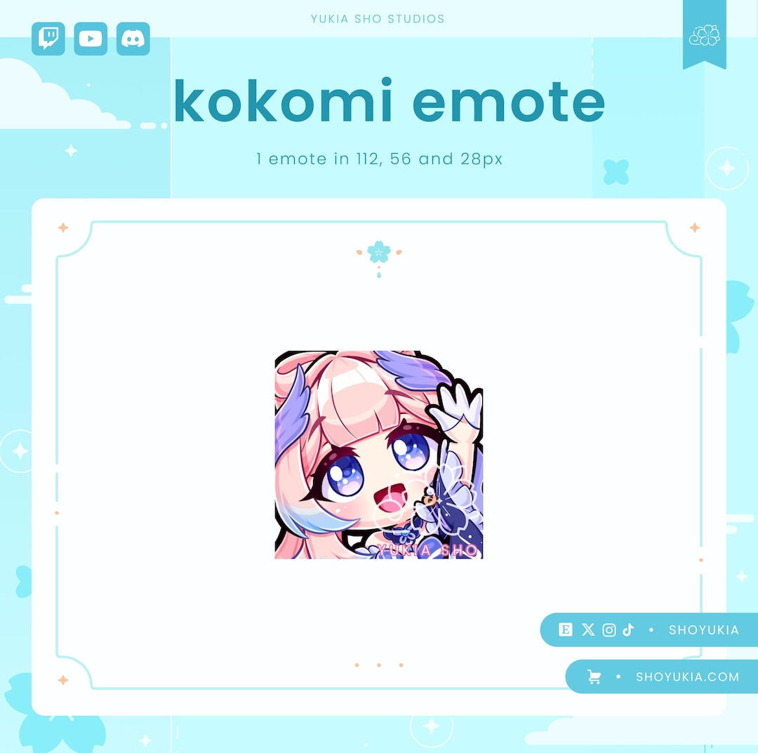 Twitch Emote : Kokomi Wave | Genshin Impact Emote Pack for Discord ...