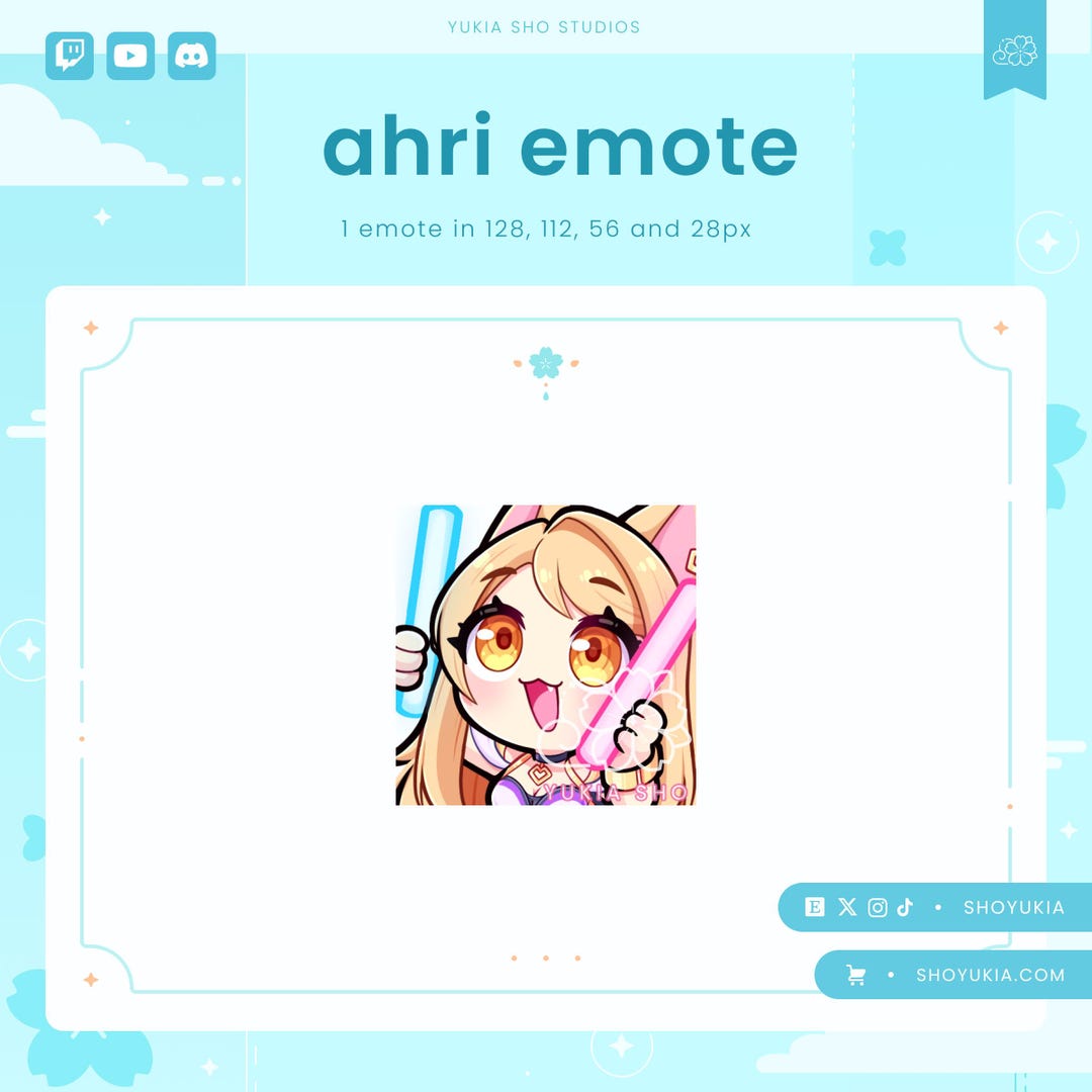 Ahri Rave Twitch Emotes | Lol Emotes for Discord & Streaming - Etsy