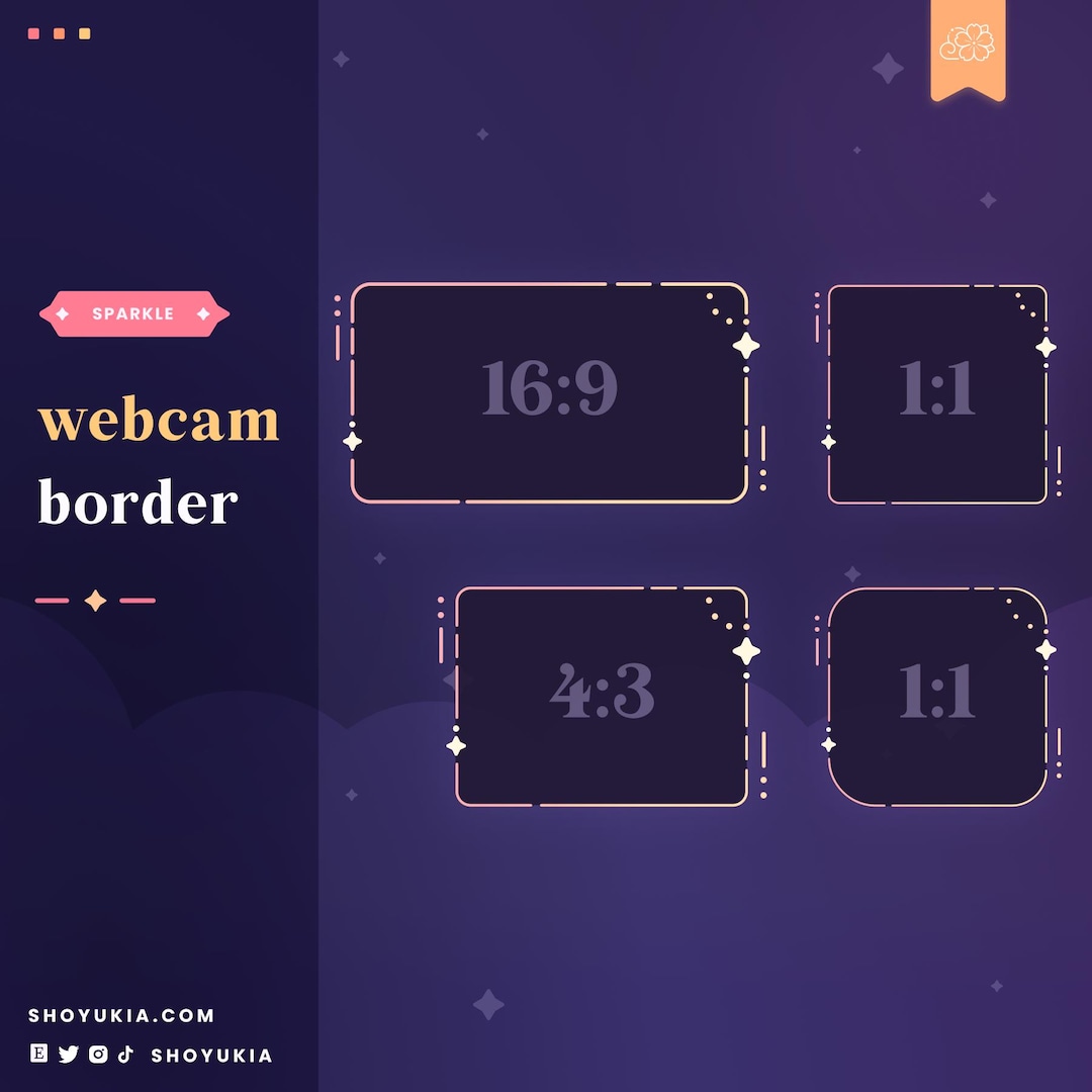 Sparkle Webcam Border (sunrise) | 3 Cute Minimal Aesthetic Pink Gold ...