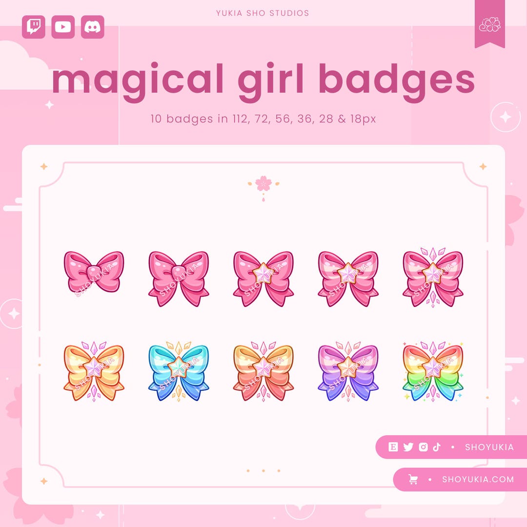 Twitch Sub Badges : Magical Girl (pink) | Bit Badges, Channel Point ...