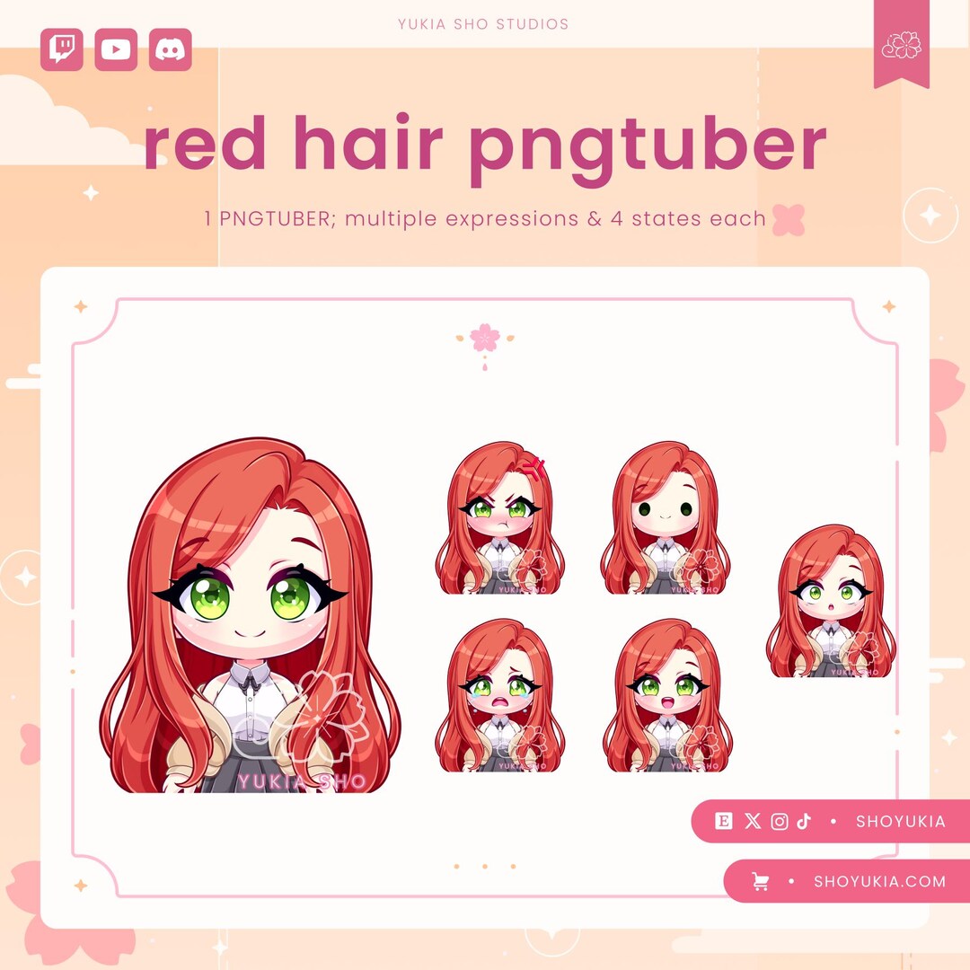 Female Chibi Pngtuber Avatar | Streamer Model for Twitch, Youtube ...