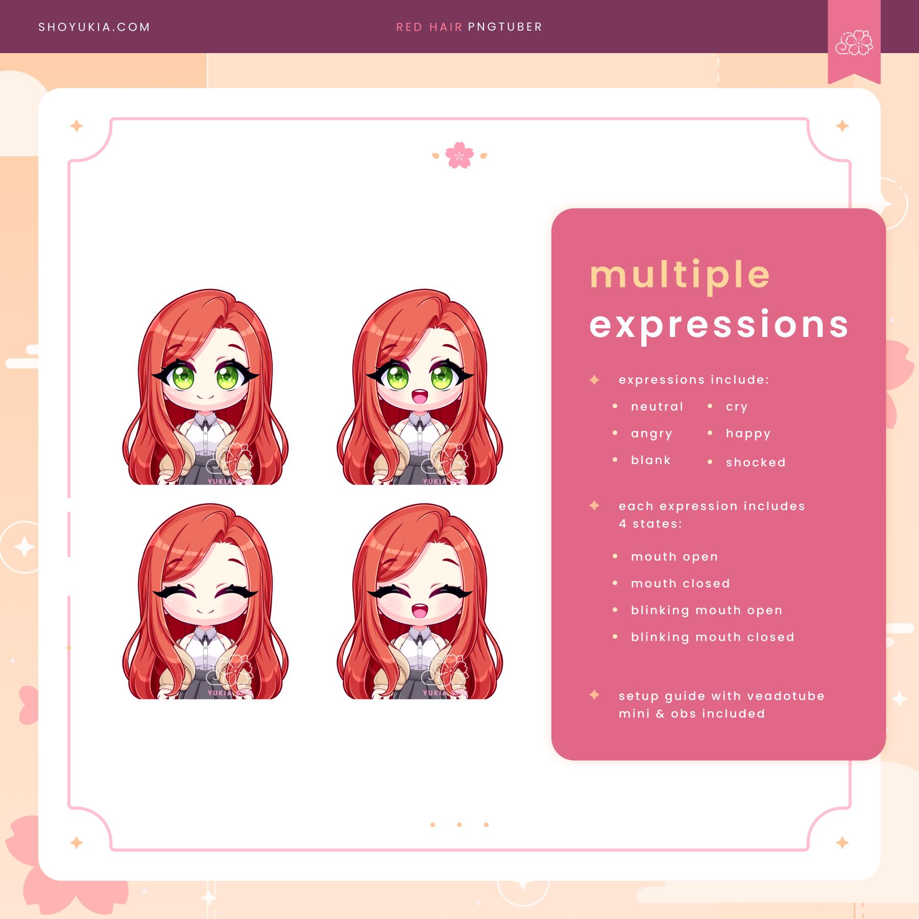 Female Chibi Pngtuber Avatar | Streamer Model for Twitch, Youtube ...