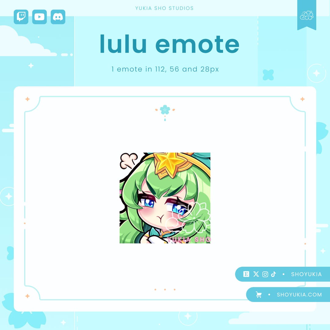 Lulu Pout Twitch Emote | Cute Lol Emote Pack for Streamers, Youtube ...