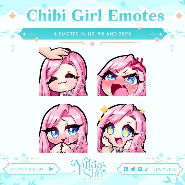 Twitch Emotes Vtuber Pink and Blue Hair - Etsy