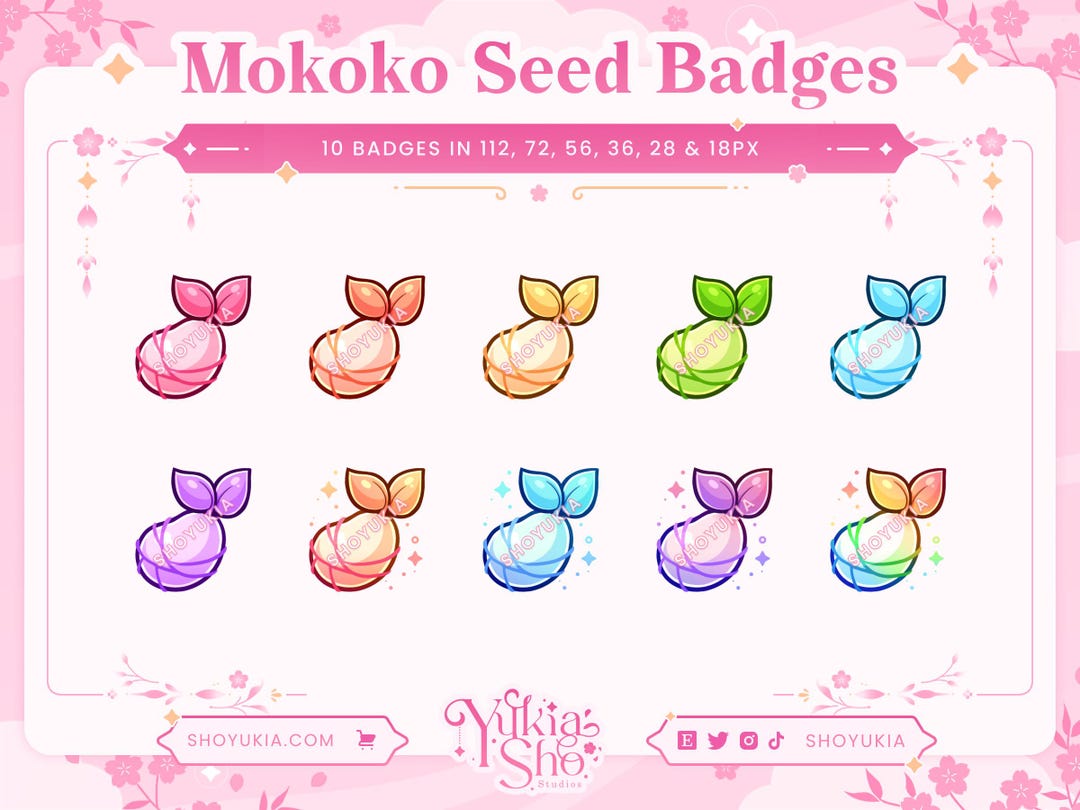 Mokoko Seed Twitch Sub Badges Cheer & Bit Badges Channel Points Sub ...