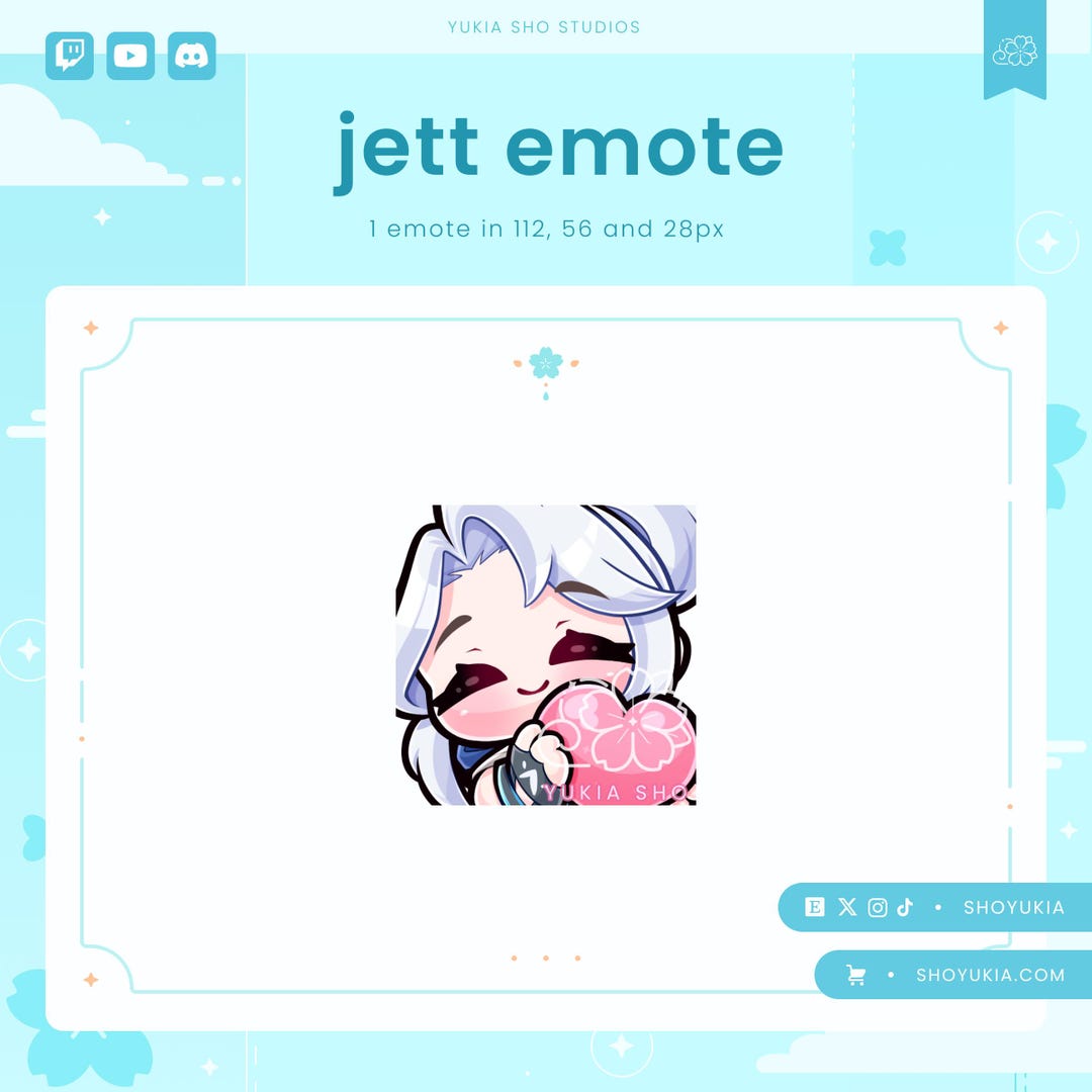 Jett Heart Twitch Emote | Cute Val Emote Pack for Streamers, Youtube ...