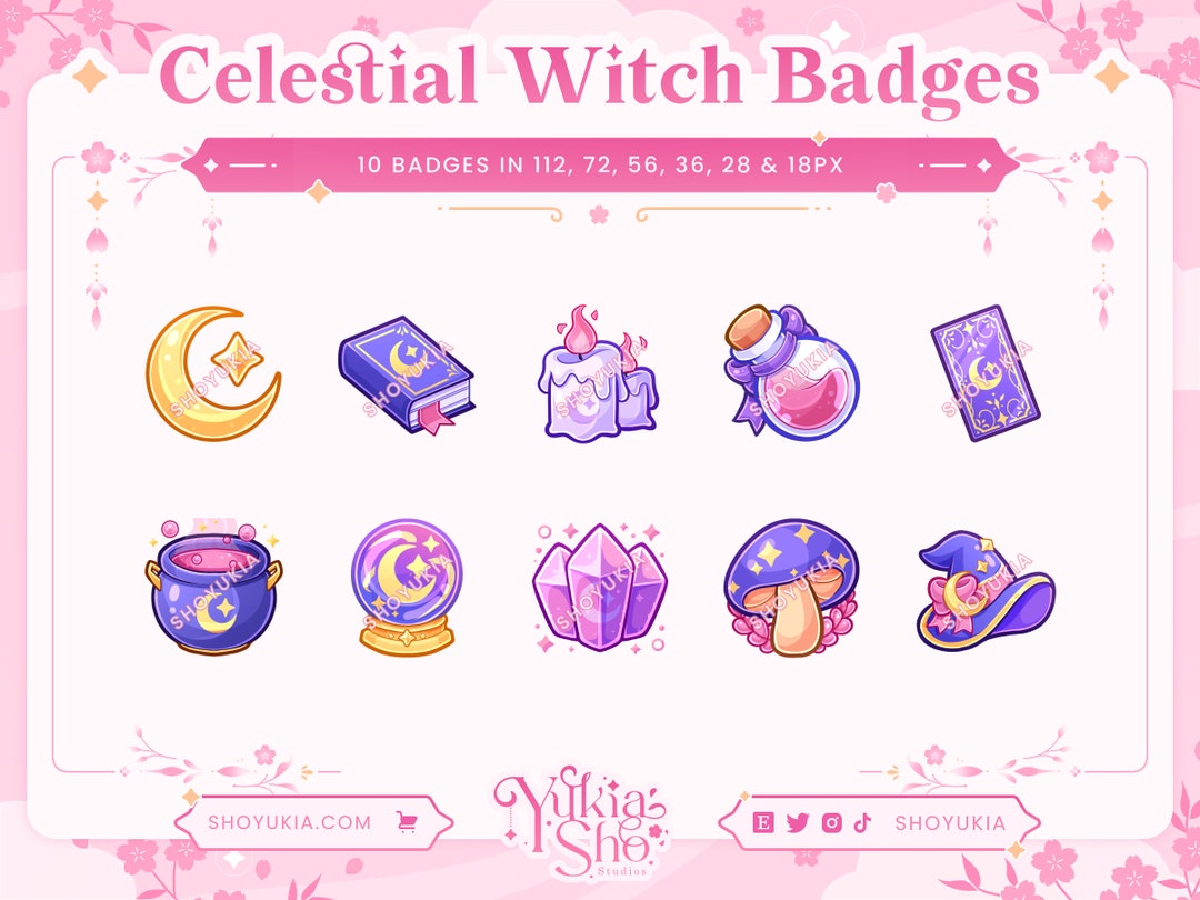Celestial Witch Twitch Sub Badges indigo Bit Badges Twitch Sub Badges ...