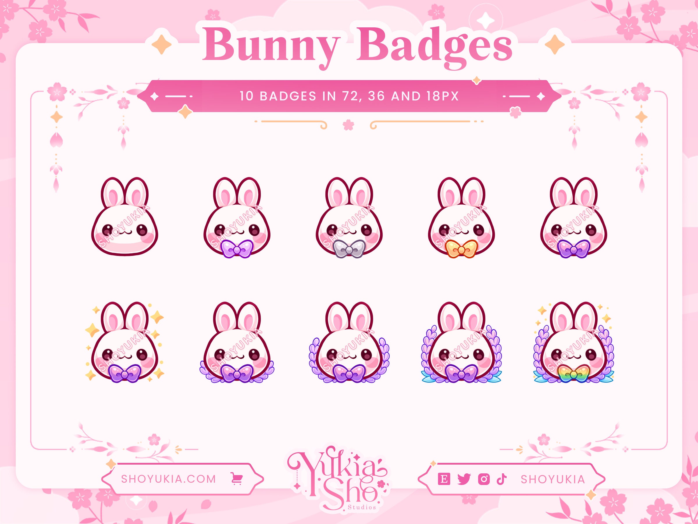 Bunny lavender Sub Badges for Twitch/youtube/discord Bit Badges Twitch ...