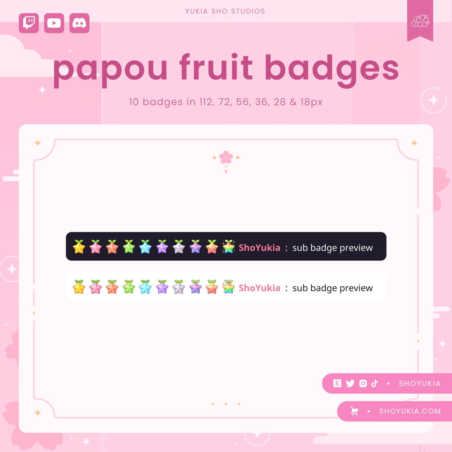KH Papou Fruit Twitch Sub Badges | Bit Badges & Channel Points for ...