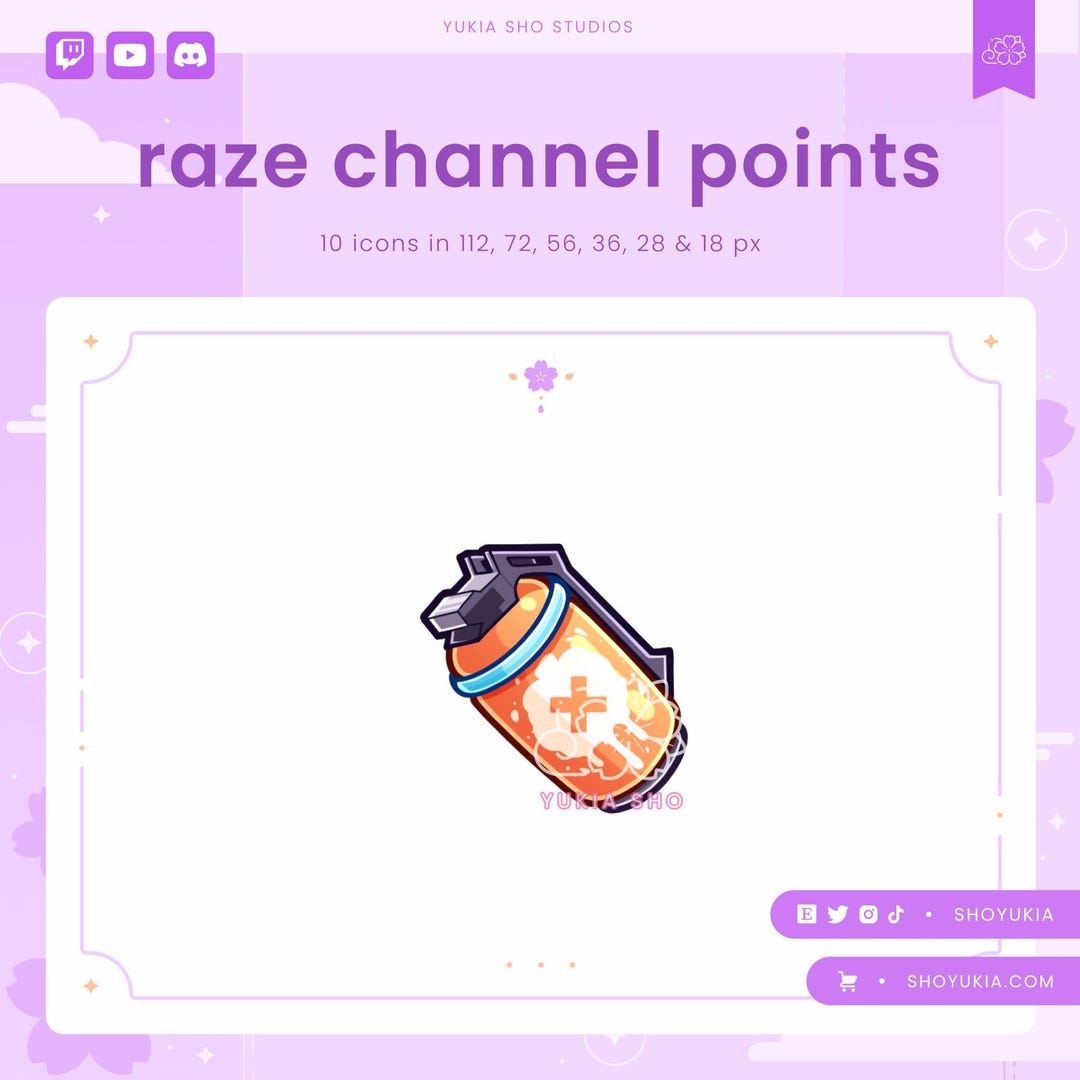 Twitch Channel Point Icon : Raze Grenade | Streamer Emotes, Sub Badges ...
