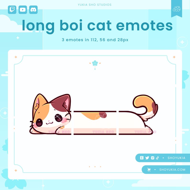 Twitch Emote: Longboi Cat (calico) | Kitten Emotes for Discord, Youtube ...