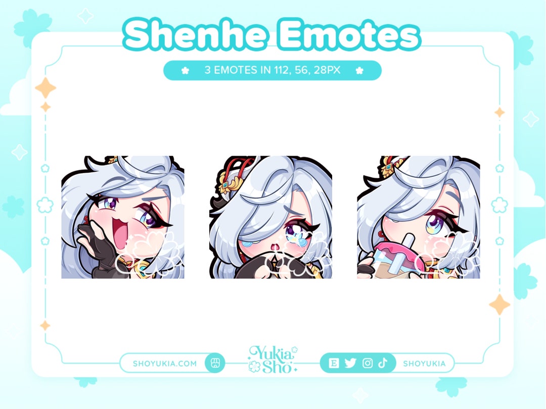 Shenhe Emote Set for Twitch/discord/youtube Custom Twitch - Etsy UK