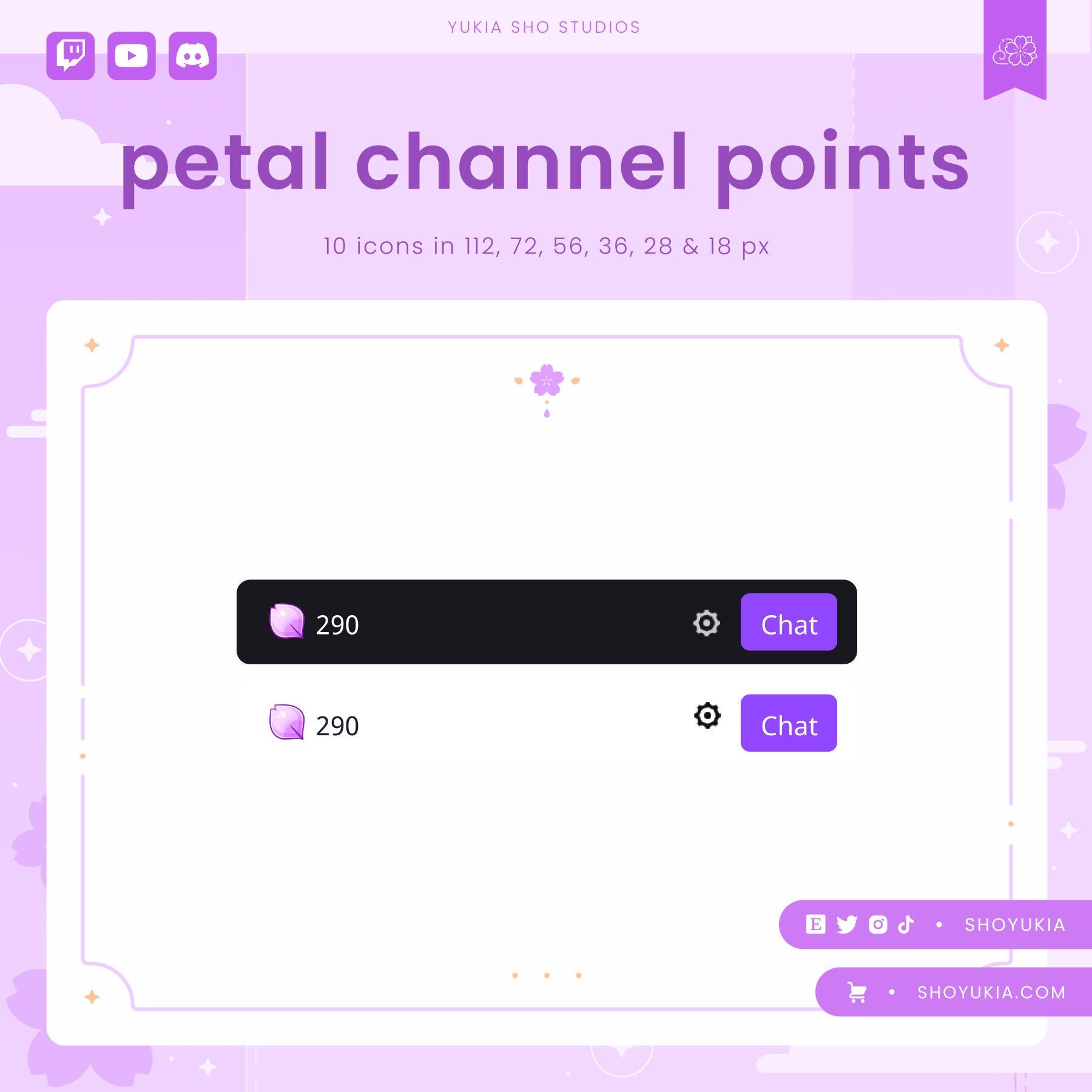 Sakura Petal (purple)| Emotes, Sub Badges for Discord & Youtube - Etsy