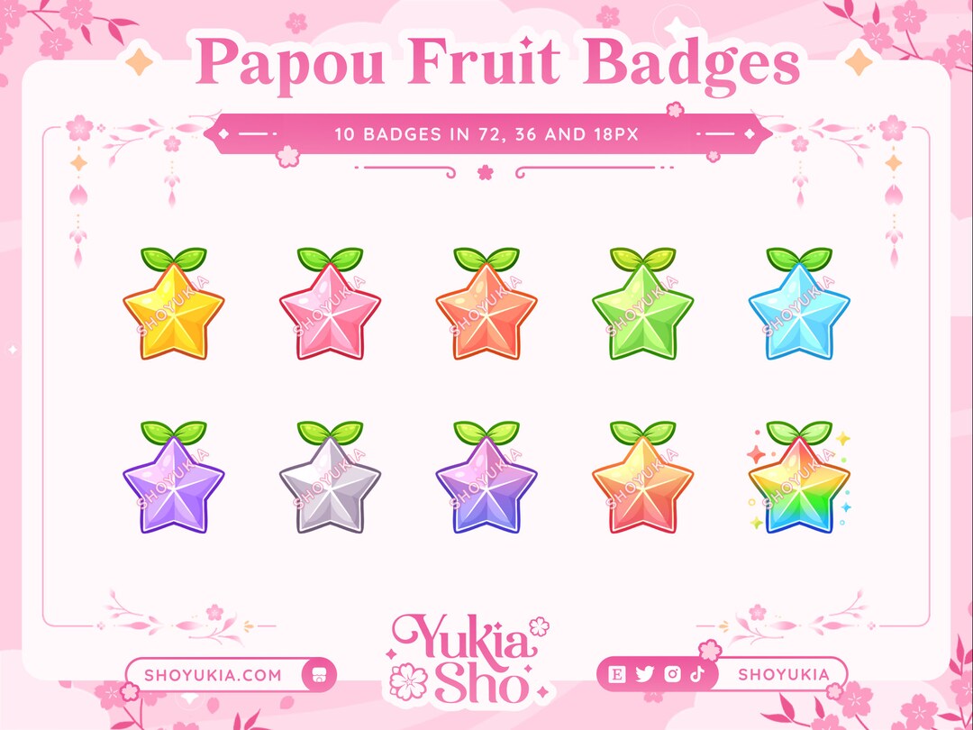 KH Papou Fruit Sub Badges for Twitch/youtube/discord Bit - Etsy