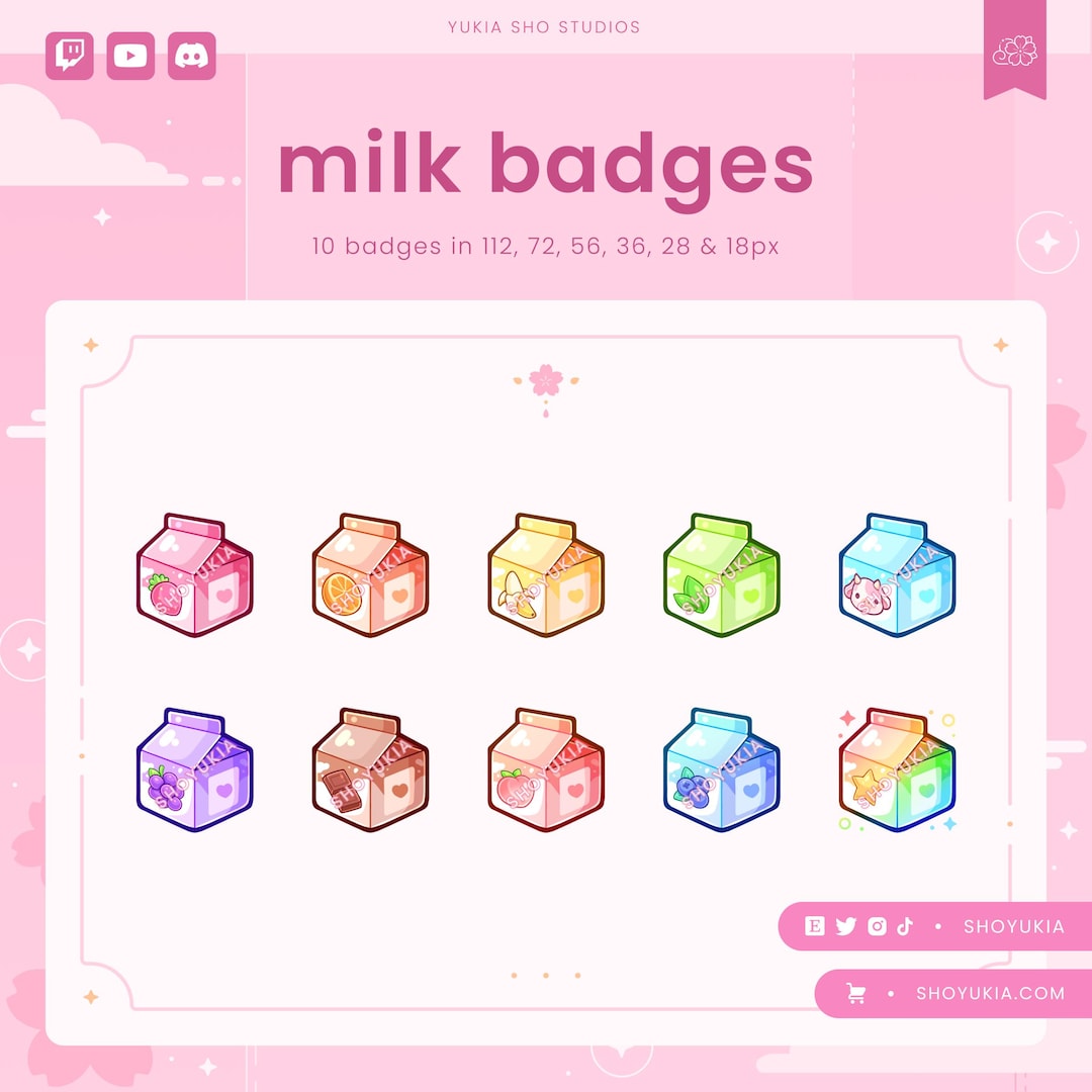 Twitch Sub Badges : Milk Carton | Bit Badges, Channel Point Icons for ...