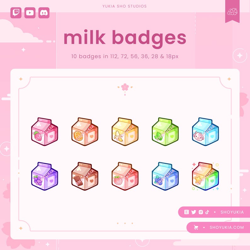 Twitch Sub Badges : Milk Carton | Bit Badges, Channel Point Icons for ...