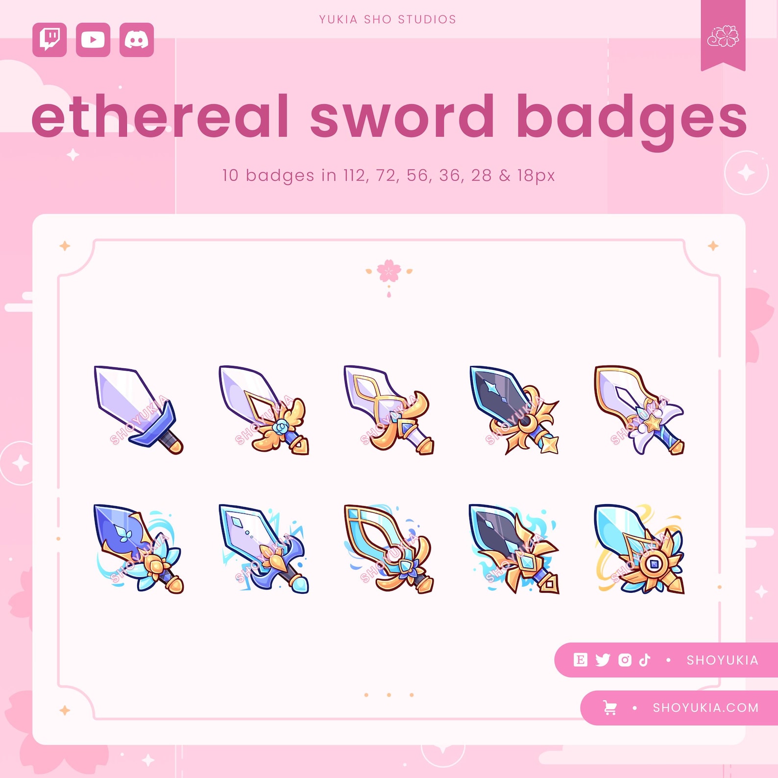Twitch Sub Badges : Ethereal Sword (blue) | Bit Badges, Channel Point ...