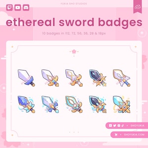 Ethereal Sword Twitch Sub Badges (blue) | Bit Badges | Channel Point ...