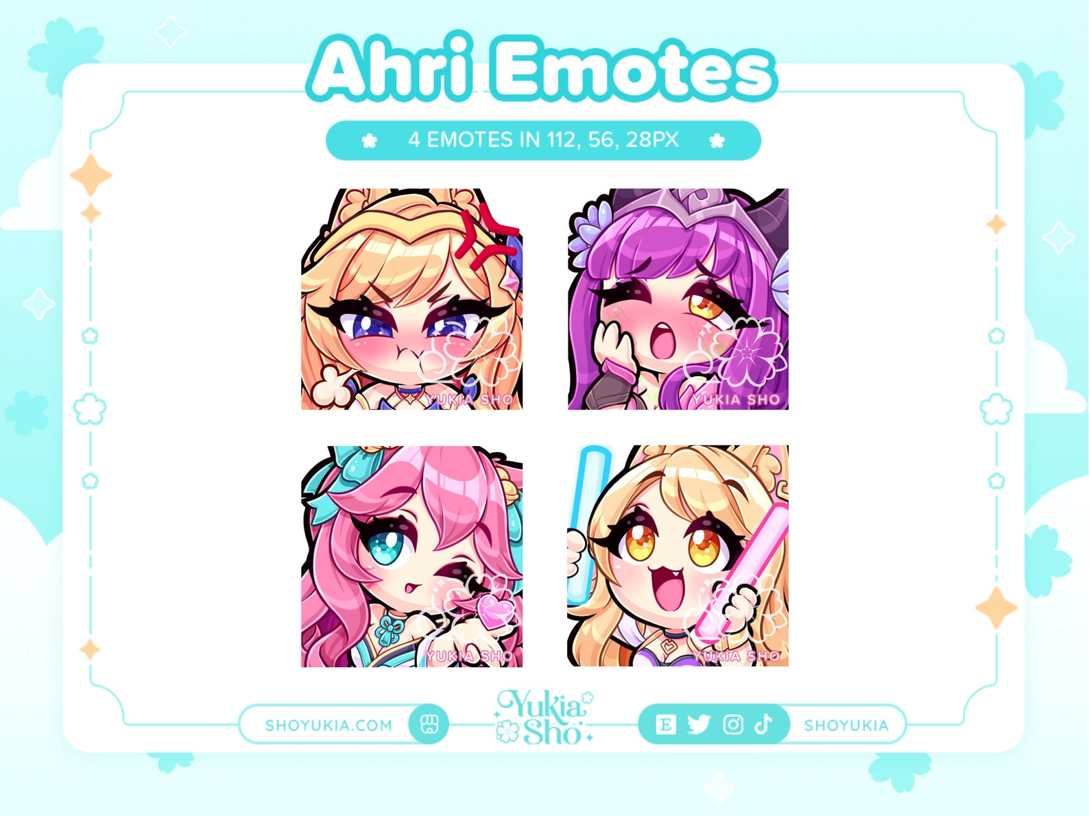 Ahri Emote Set for Twitch/discord/youtube Custom Twitch - Etsy Canada