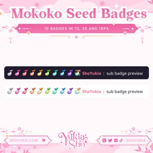 Mokoko Seed Sub Badges for Twitch/youtube/kick/discord Bit Badges ...