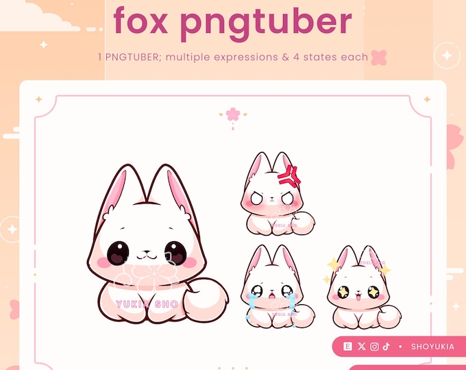 Fox Pngtuber | Cute Vtuber Model | Chibi | Twitch | Youtube | Stream ...