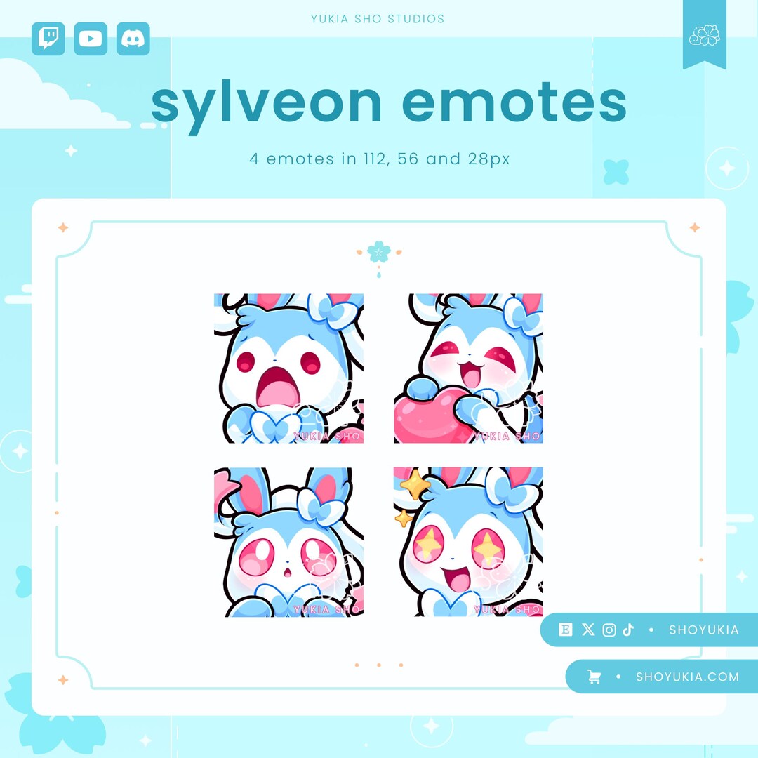 Shiny Sylvie Twitch Emote Pack | Cute Emotes for Streamers, Youtube ...