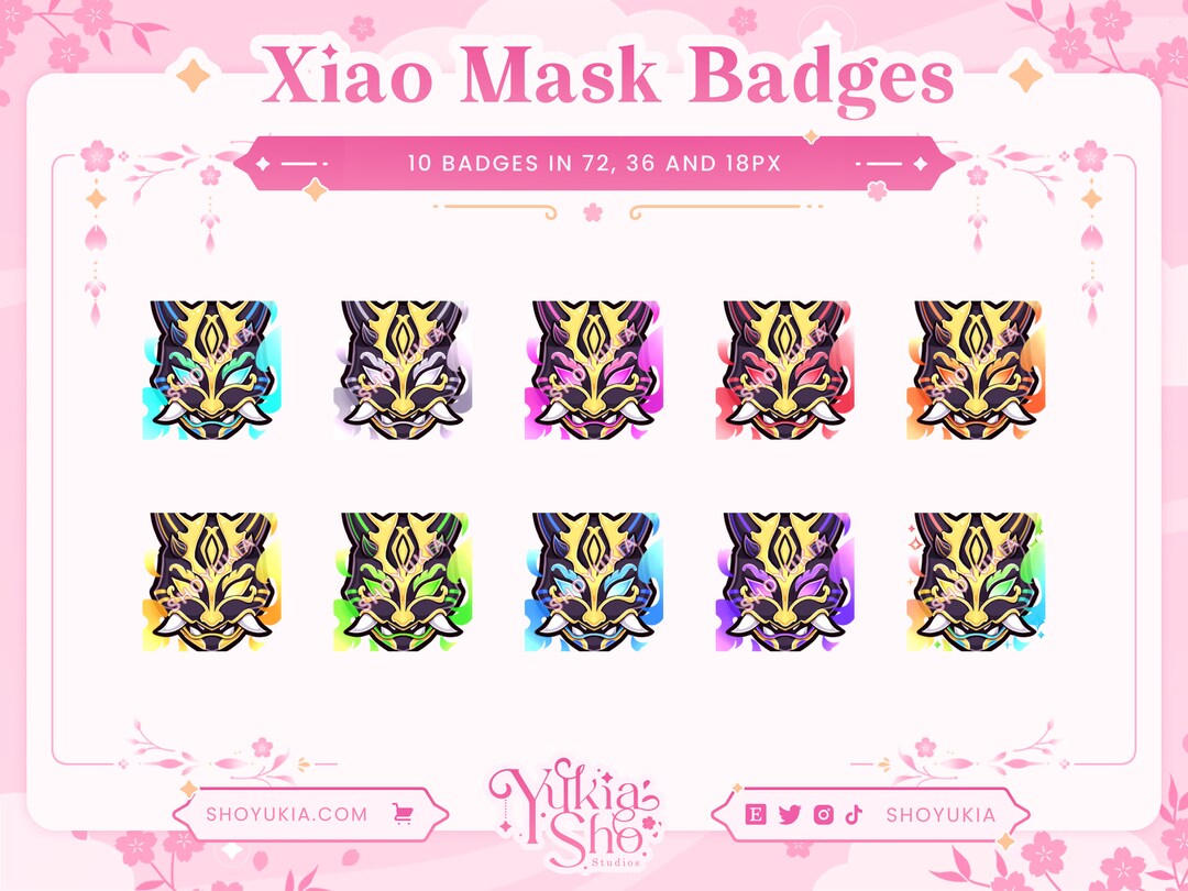 Xiao Mask Sub Badges for Twitch/youtube/kick/discord Bit Badges Twitch ...