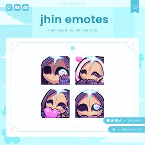 Jhin Twitch Emote Pack | Cute Lol Emotes for Streamers, Youtube ...