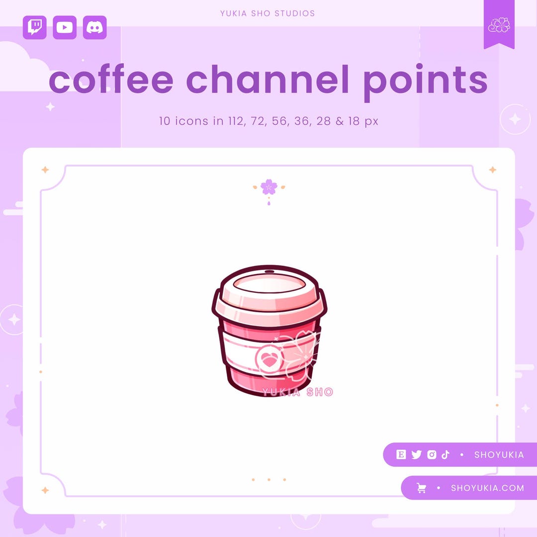 Coffee Twitch Channel Point Icon (pink) | Cute Emotes, Sub Badges for ...