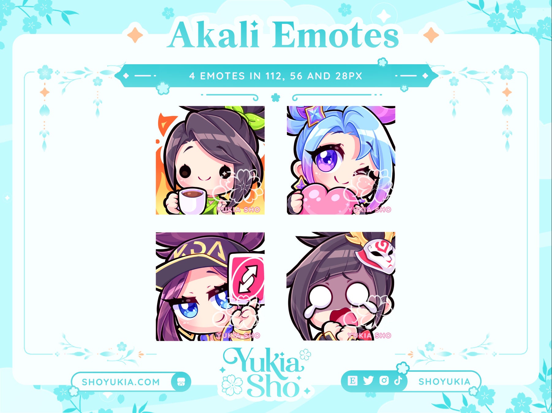 Akali Emote Set for Twitch/discord/youtube Custom Twitch - Etsy