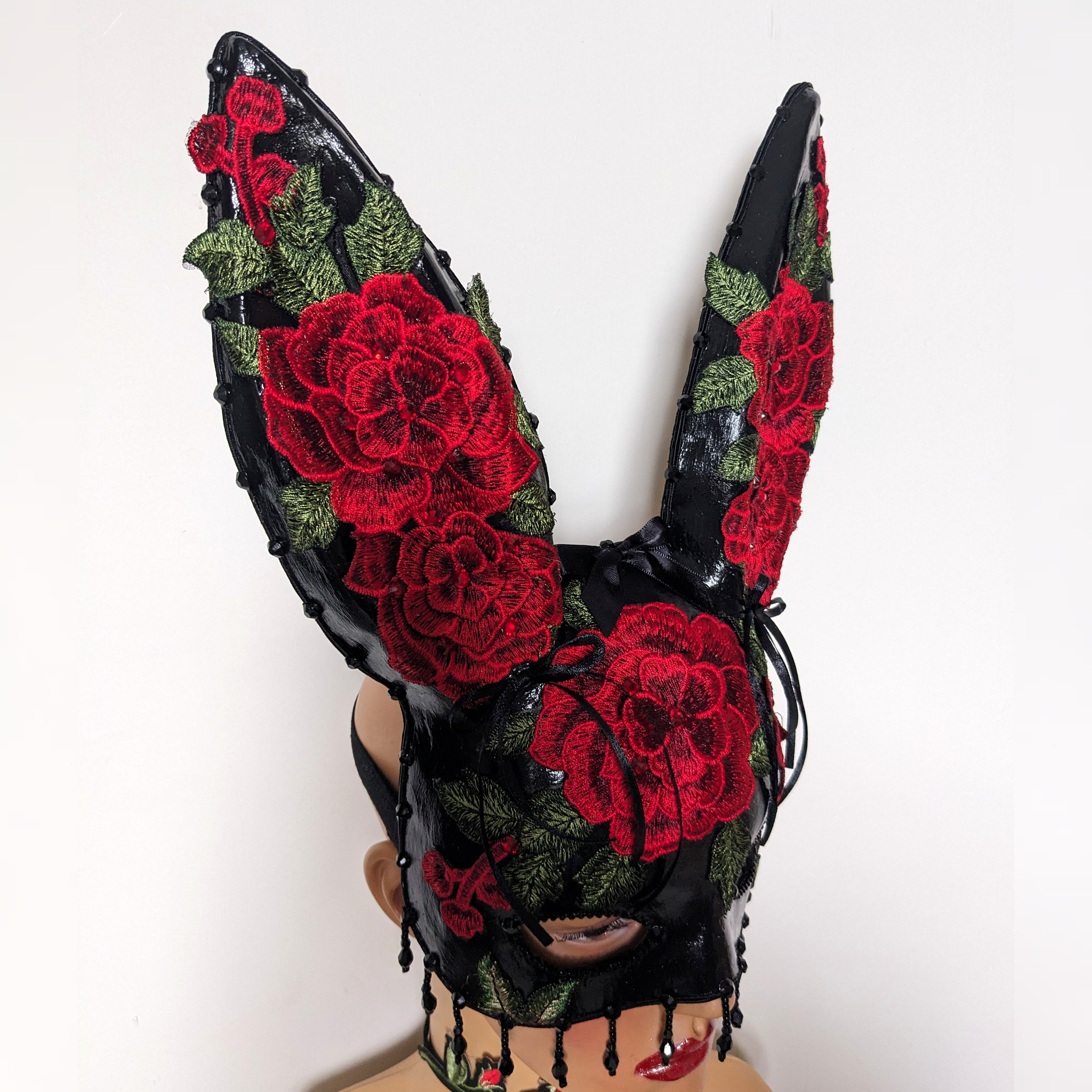 Roses and Rhinestones Bunny Rabbit Costume Mask - Etsy