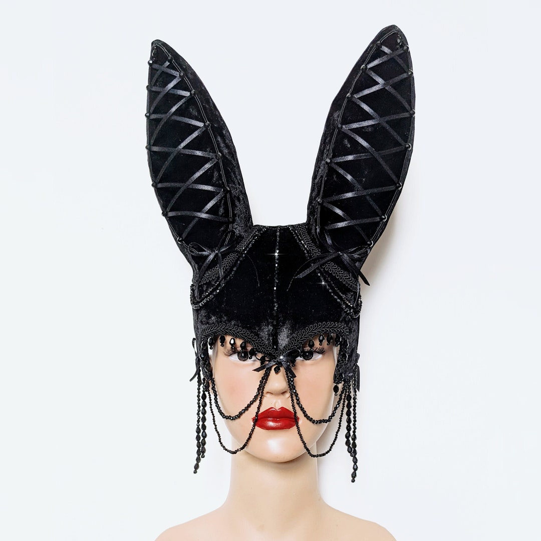 Handmade Velvet Vamp Bunny Masquerade Mask - Etsy