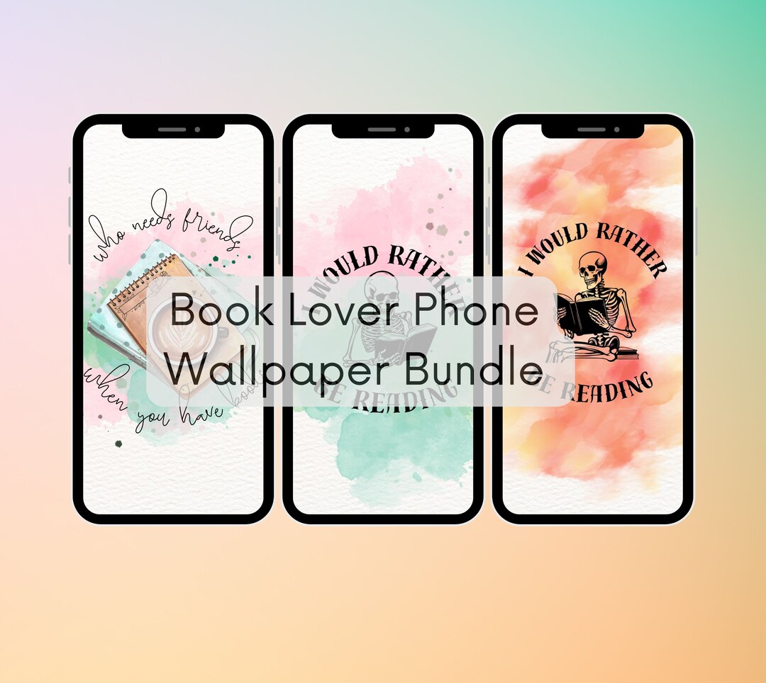 Book Lover Phone Wallpaper Set for iPhone & Android (PDF) - Etsy