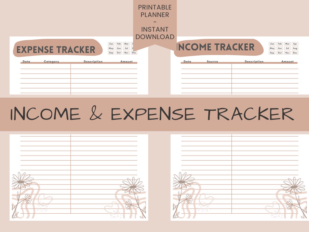 Income Tracker, Digital Download, Printable PDF Sheets, Finance Tracker ...