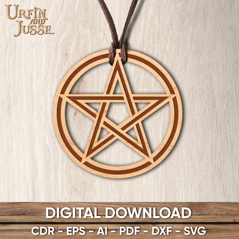 Pentagram Pendant Wood - Etsy