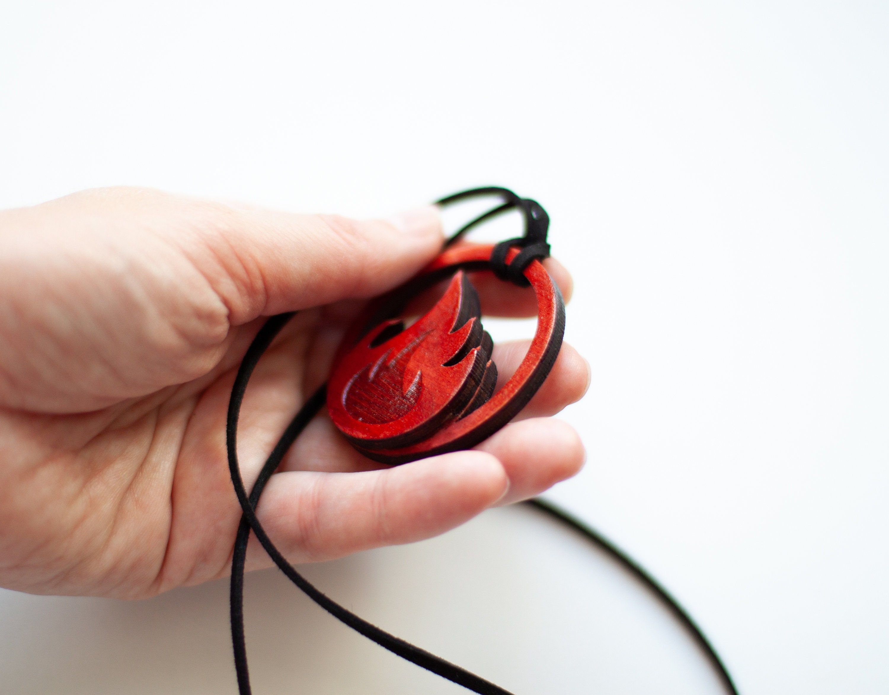 Four Elements Jewelry, Fire Tribe Wooden Pendant, Wooden Flame Sign ...