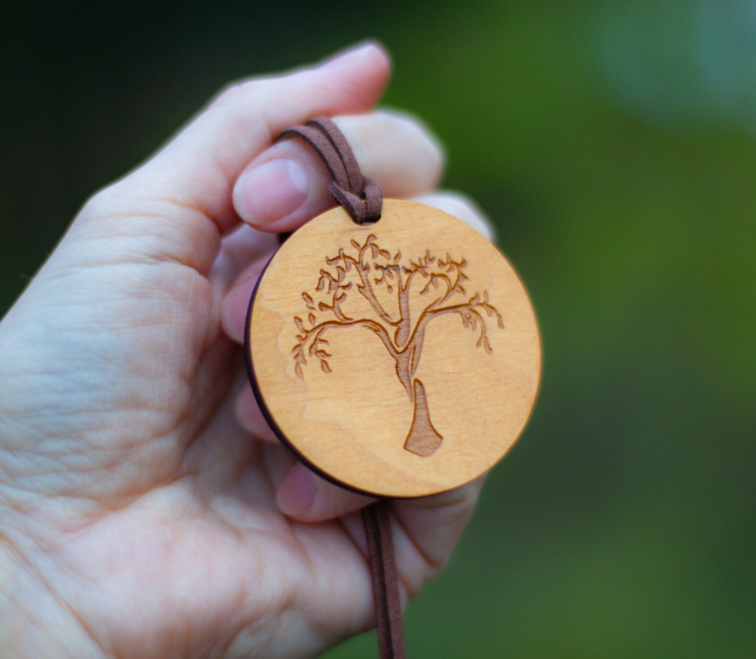 Mother Earth Talisman With Adjustable Cord, Yggdrasil Wooden Pendant ...