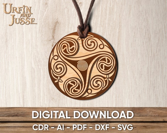 Triskelion Pendant Design for Cutting Project Digital | Etsy