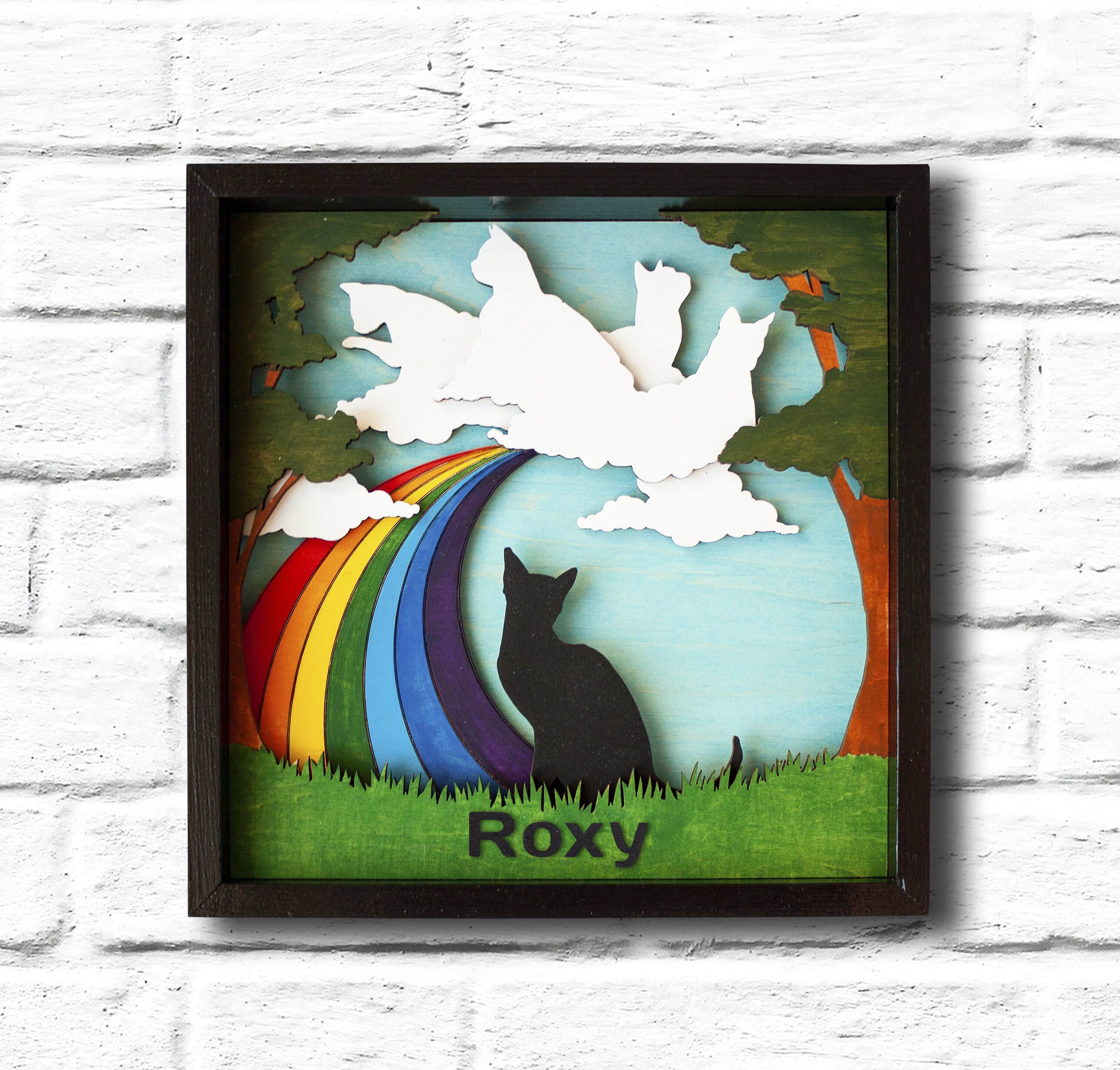 Memorial Shadow Box for Cat Owner, Beautiful Cat Sympathy Gift, in ...